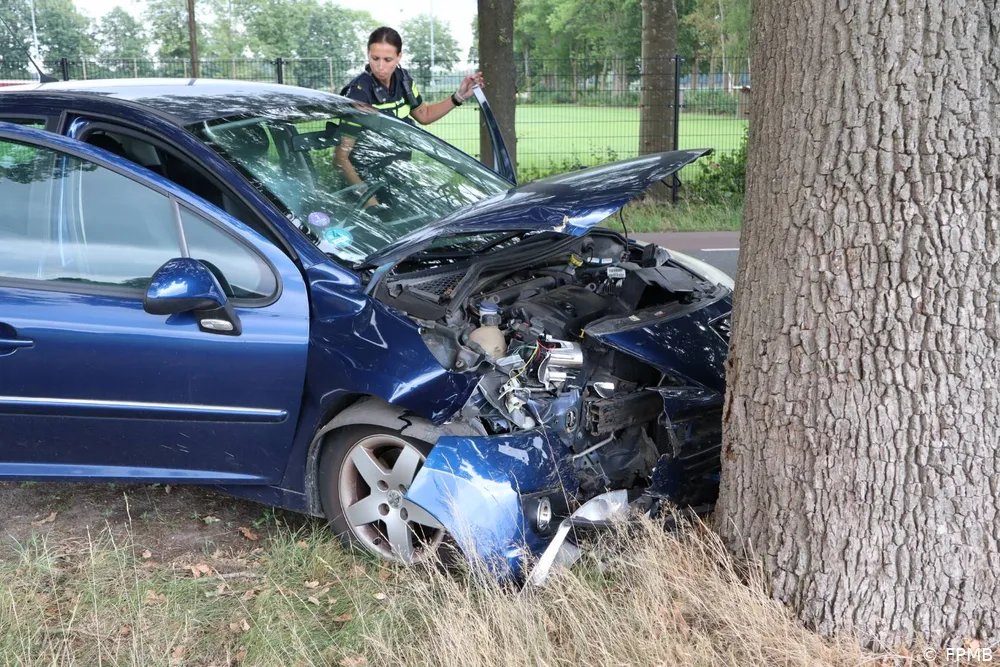 Vrouw botst met auto frontaal tegen boom in Kaatsheuvel